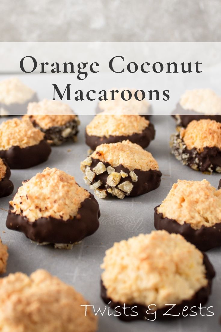 Chocolate Dipped Orange Macaroons